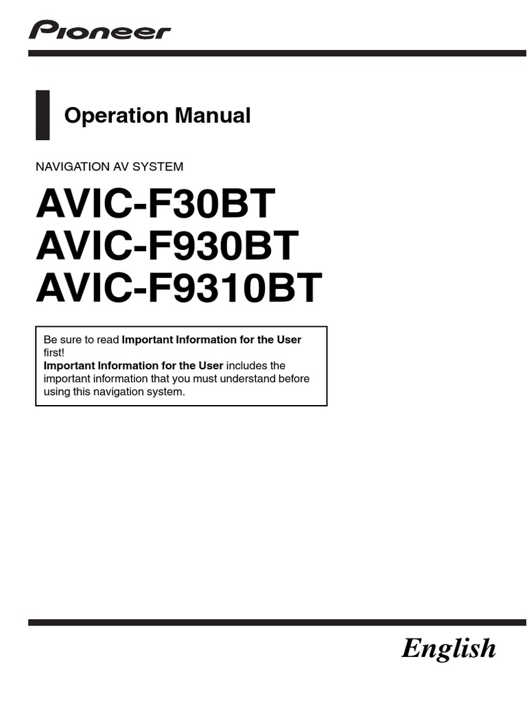 Avic-F930bt Manual en | PDF | I Pod | Bluetooth