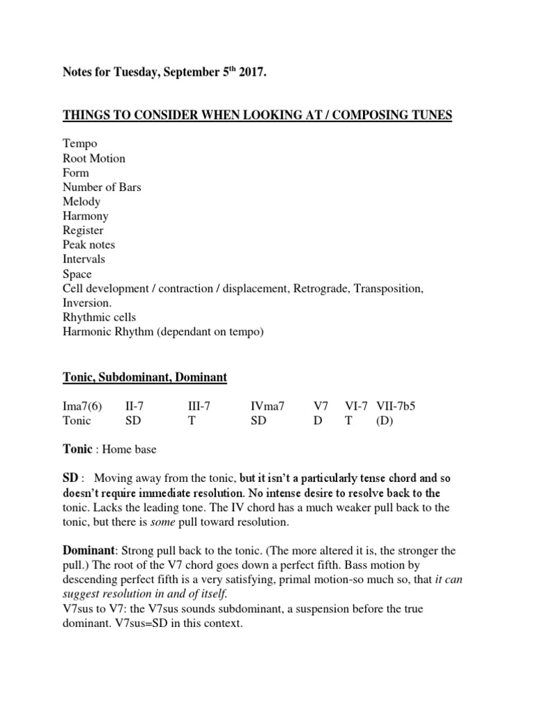 Basic Tonal Functions | PDF | Chord (Music) | Harmony
