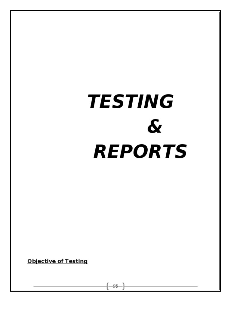 Testing & Reports | PDF | Software Testing | Unit Testing