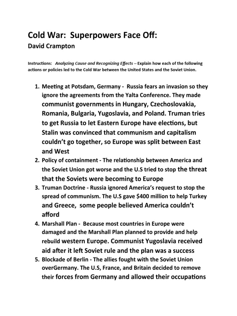 Cold War - Superpowers Face Off | PDF | Cold War | Soviet Union