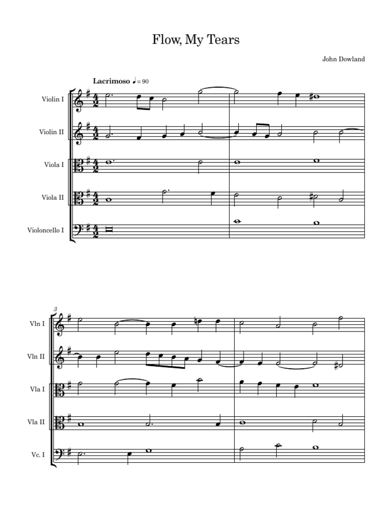 01 - Full Score - Flow, My Tears | PDF | Compositions | Musical ...