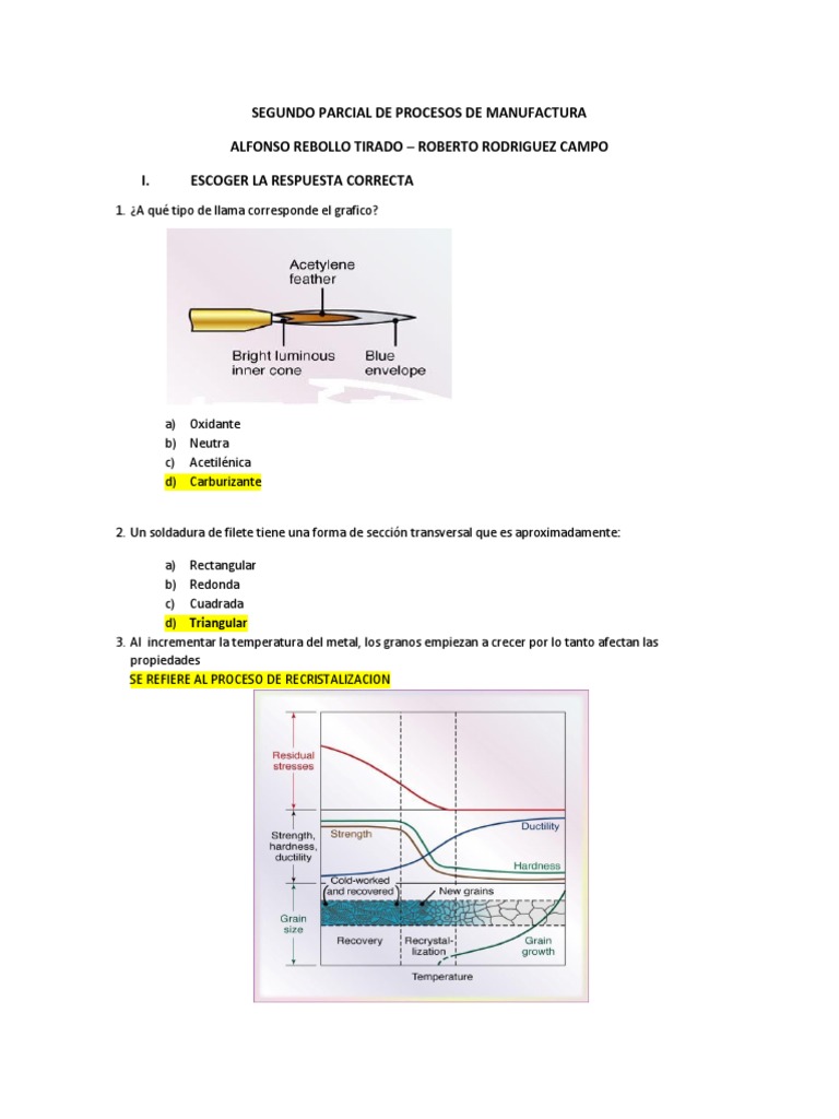Segundo Parcial de Procesos de Manufactura | PDF