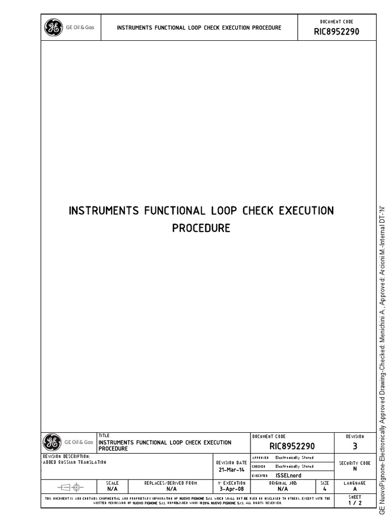 Instruments Functional Loop Check Execution Procedure | PDF | Control ...