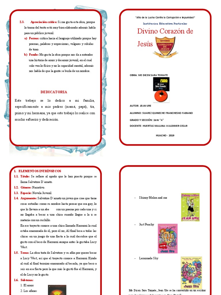 Diptico - Me Dicen Sara Tomate | PDF | Idiomas