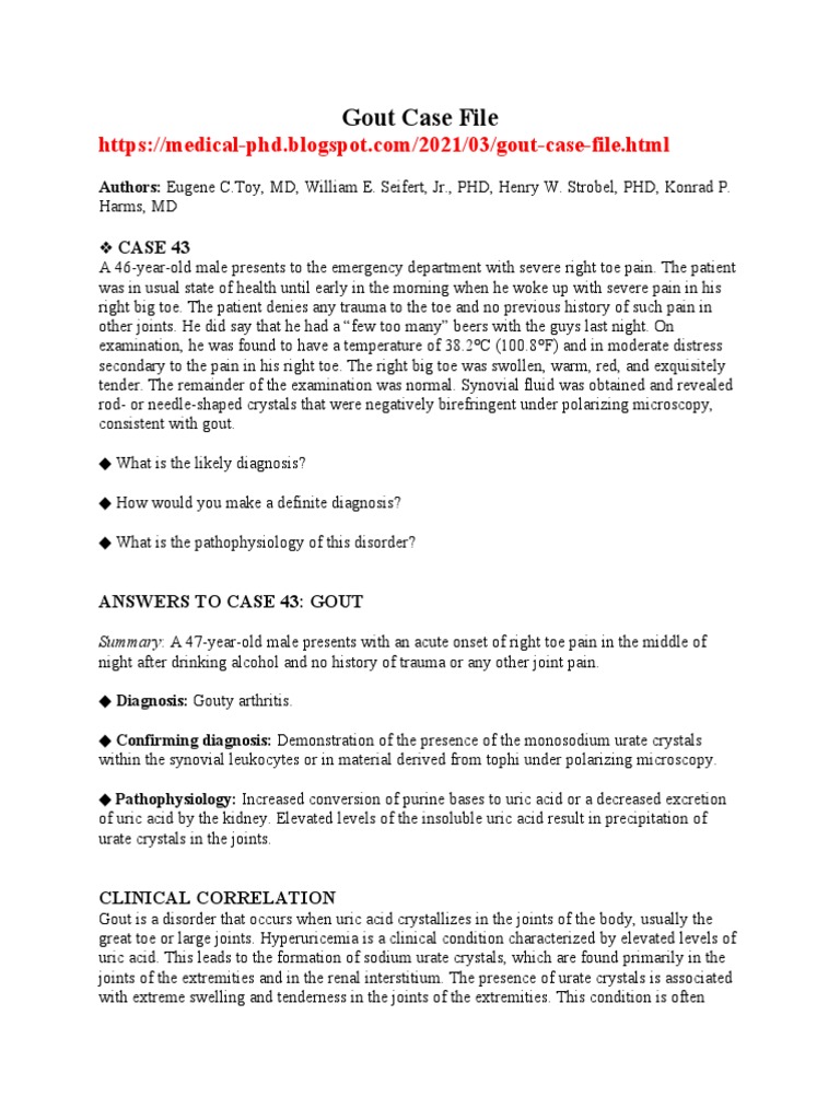 Gout Case File | PDF | Gout | Organic Compounds