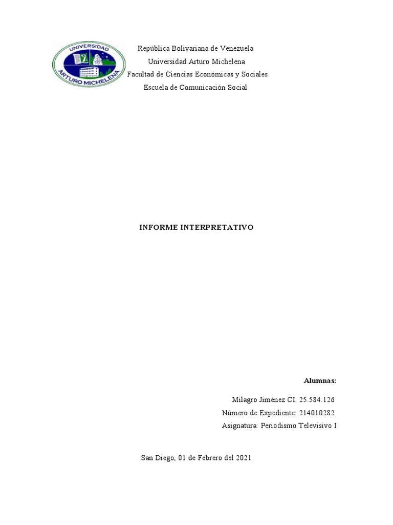 Informe Interpretativo | PDF | Comunicación | Science