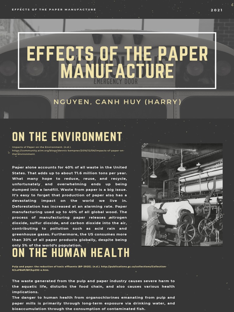 Effects of The Paper Manufacture | PDF