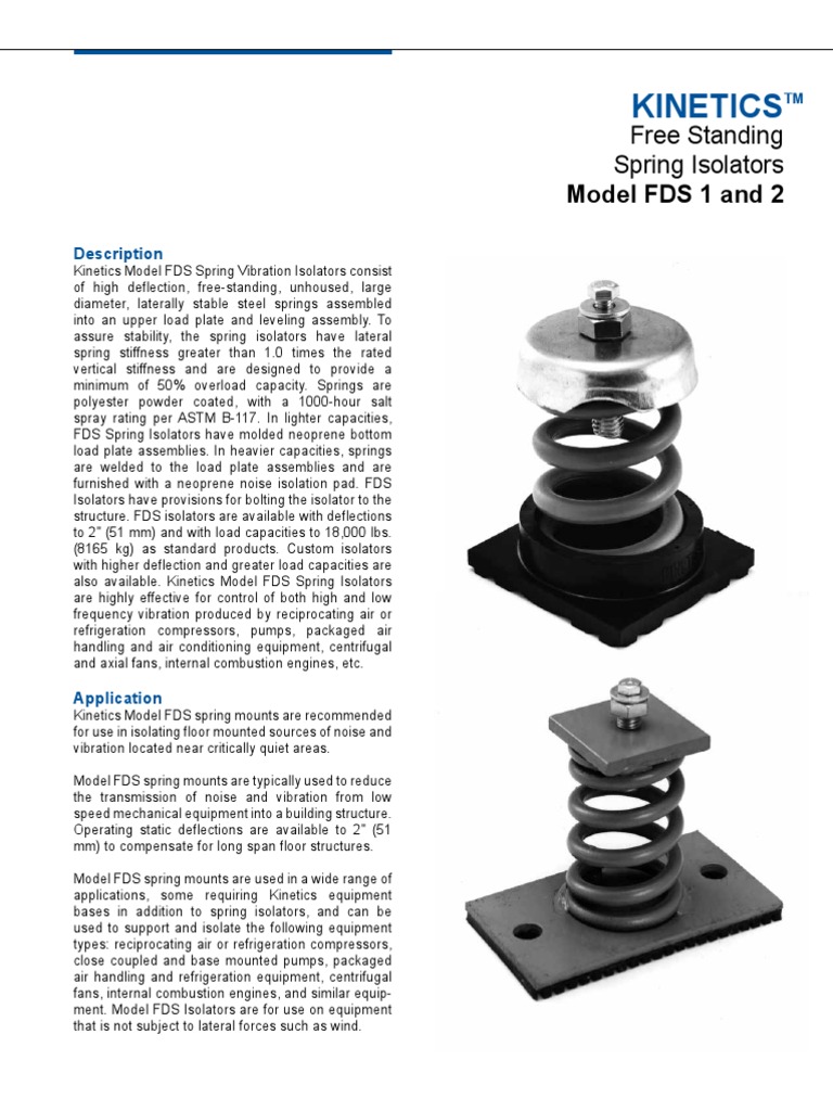 Kinetics FDS Spring Isolators Overview | PDF | Pump | Air Conditioning