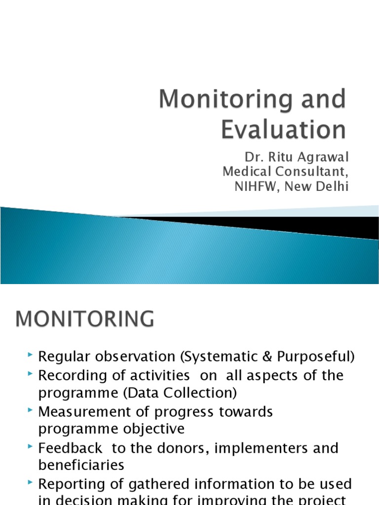 Monitoring and Evaluation Final | PDF | Evaluation | Planning