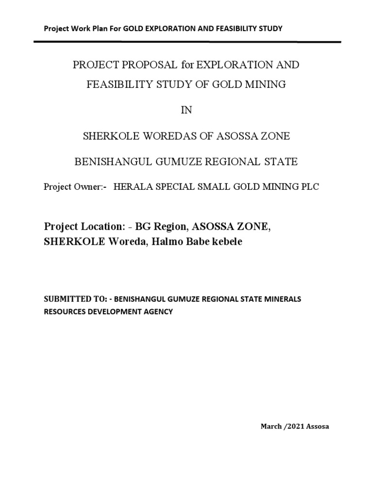 Project Work Plan For Gold Exploration | Download Free PDF | Mining | Gold