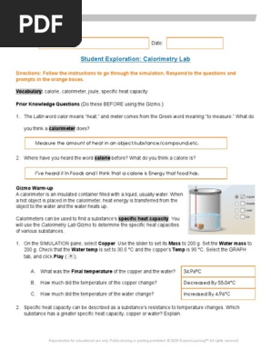 Specific Heat Lab Calorimeter