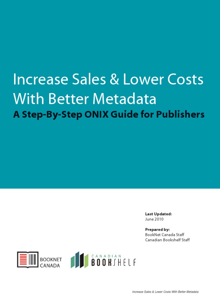 ONIX Guide: Boost Sales with Metadata | PDF | Metadata | Books