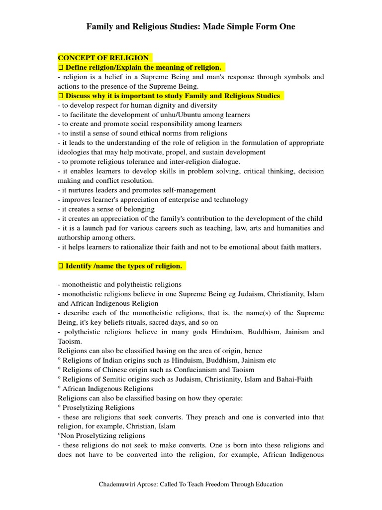 FRS Form 1 Notes | PDF | Ministry Of Jesus | Jewish Holidays