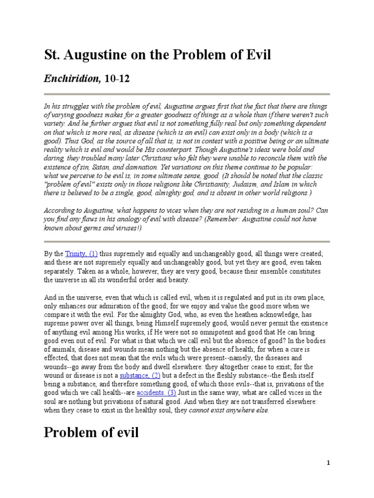 Problem of Evil | PDF | Problem Of Evil | Free Will