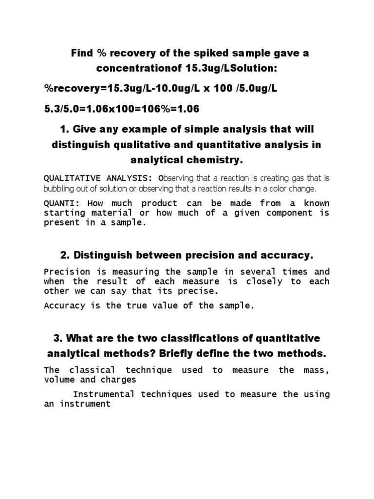 Anachem Notes | PDF | Density | Accuracy And Precision