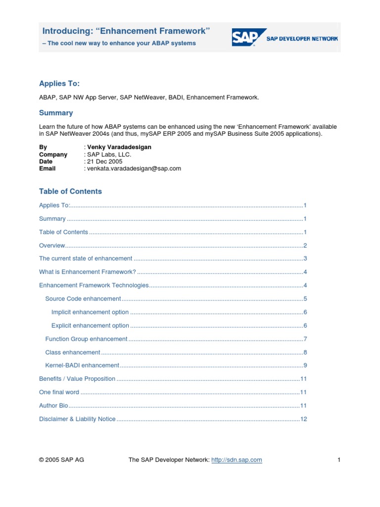 Abap Enhancement Framework Download Free Pdf Software Framework Class Computer Programming