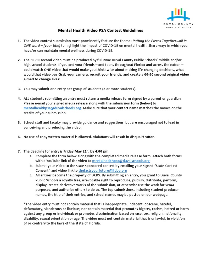 Video PSA Guidelines Submission Form 2021 | PDF | Defamation | Human Rights