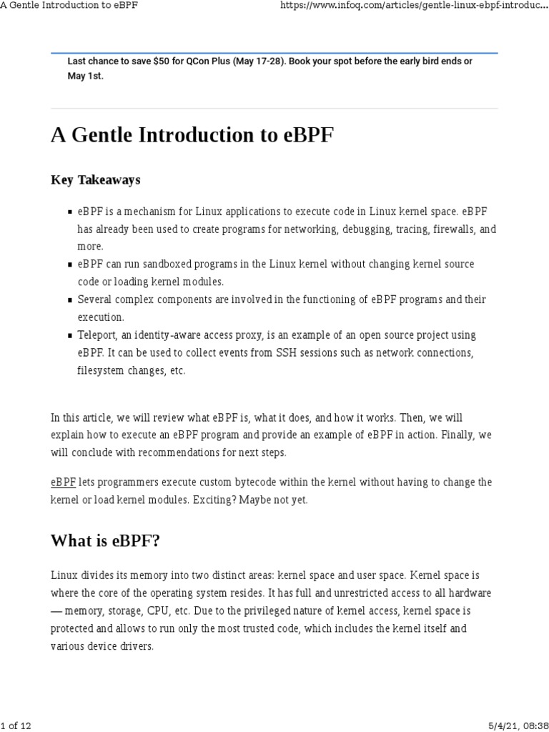 A Gentle Introduction To EBPF | PDF | Kernel (Operating System) | Software Development