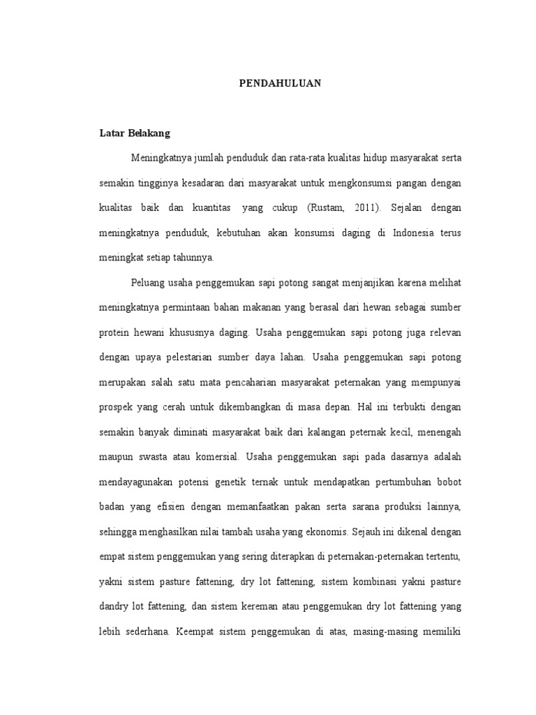 Feedlot Penggemukan Sapi | PDF