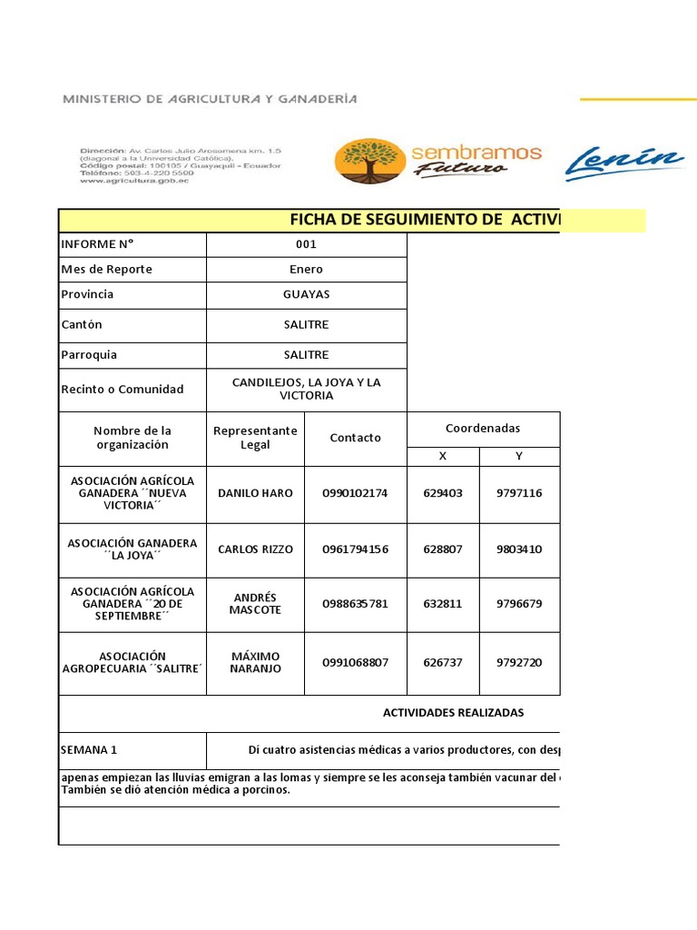 Ficha de Seguimiento Mensual (EDITADA) | PDF | Ganado | Animales y humanos