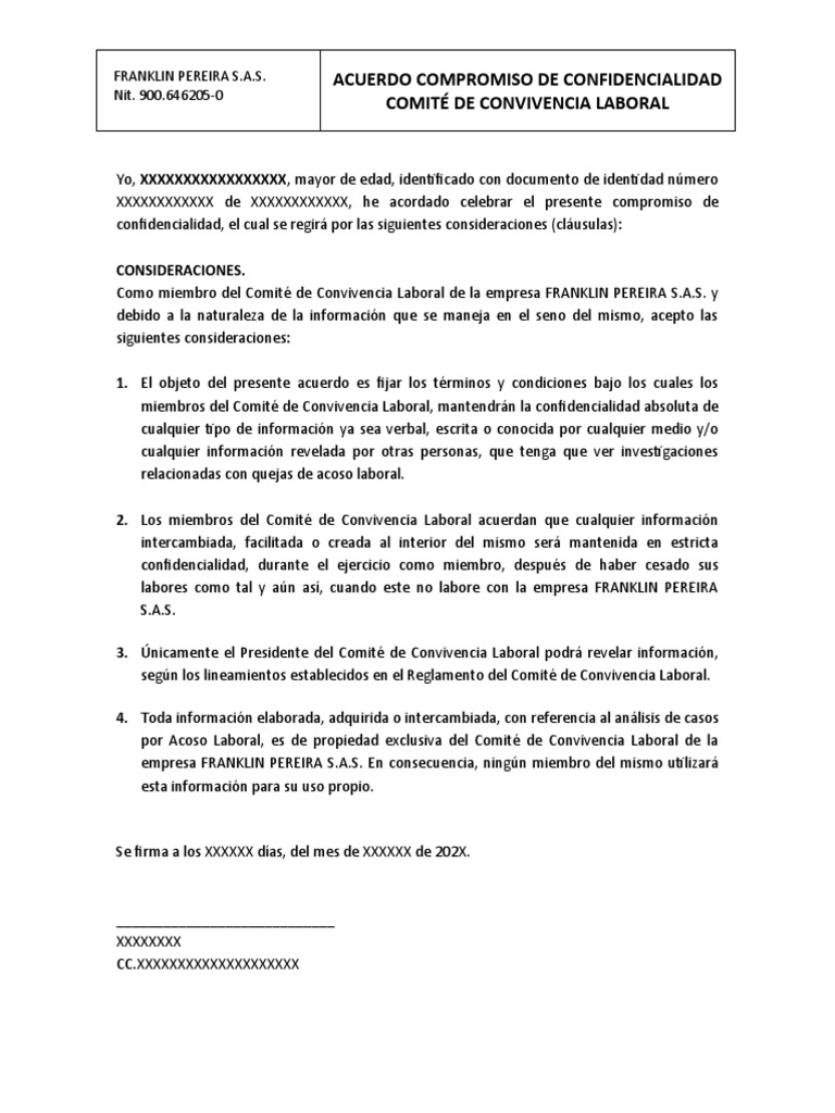 Acta Confidencialidad | PDF