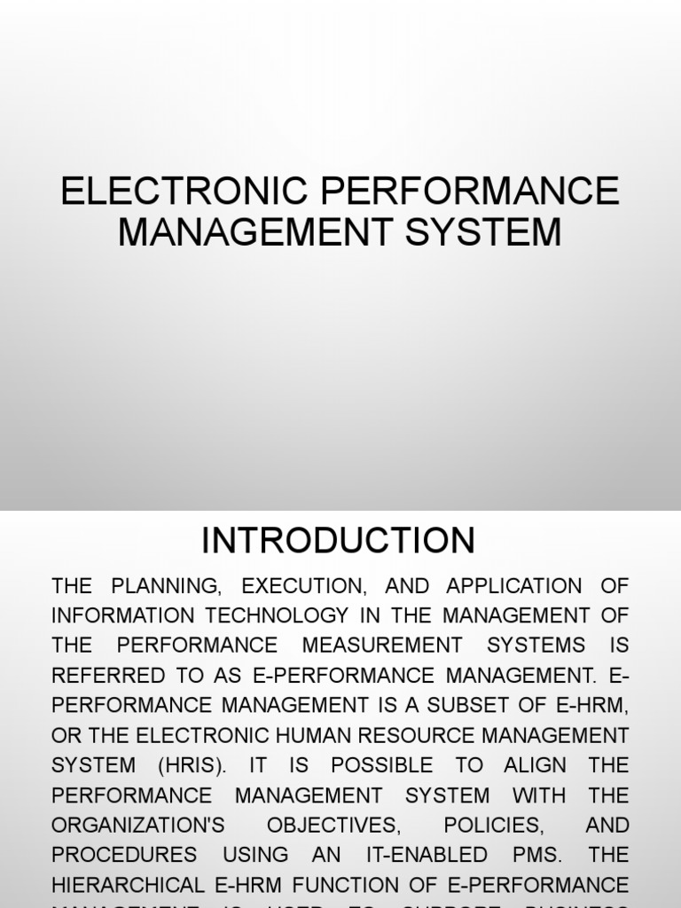 Electronic Performance Management | PDF | Performance Appraisal | Goal