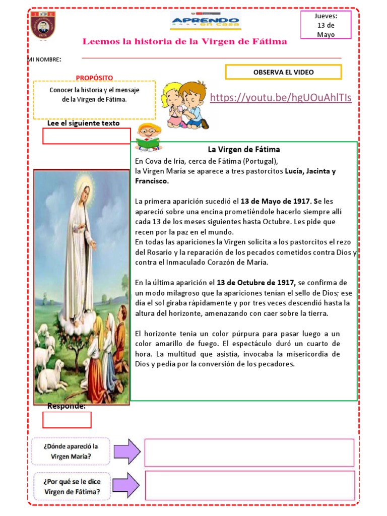 Historia y Mensaje de la Virgen de Fátima | PDF | Nuestra señora de ...