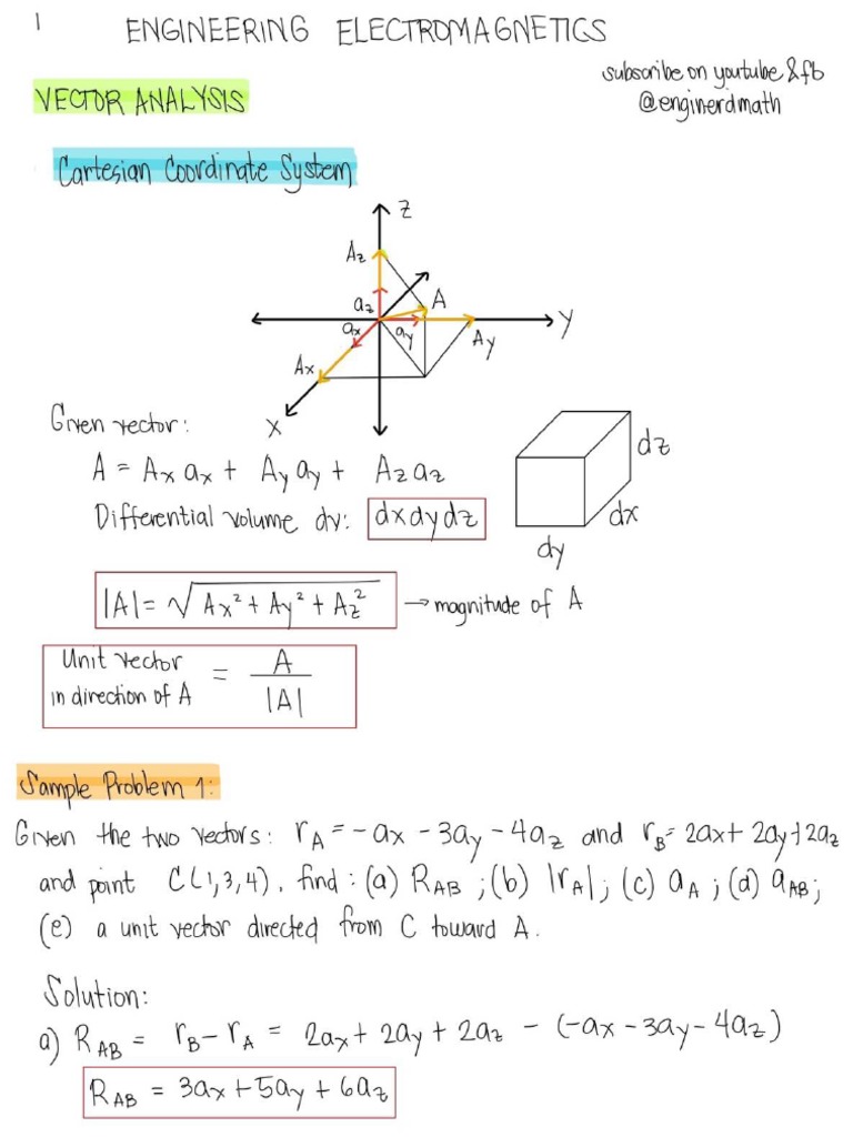 Engineering Electromagnetics Notes | PDF