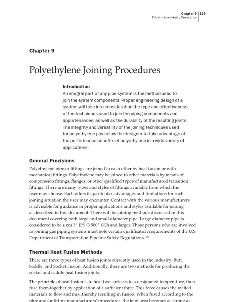 Polyethylene Joining Procedures 329 | PDF | Pipe (Fluid Conveyance) | Screw