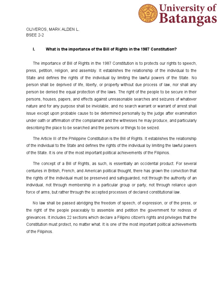 Importance of the Bill of Rights in Protecting Individual Rights | PDF ...