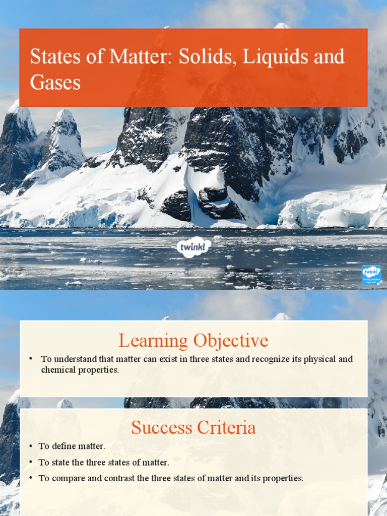 Solids, Liquids and Gases Presentation | PDF | Matter | Gases