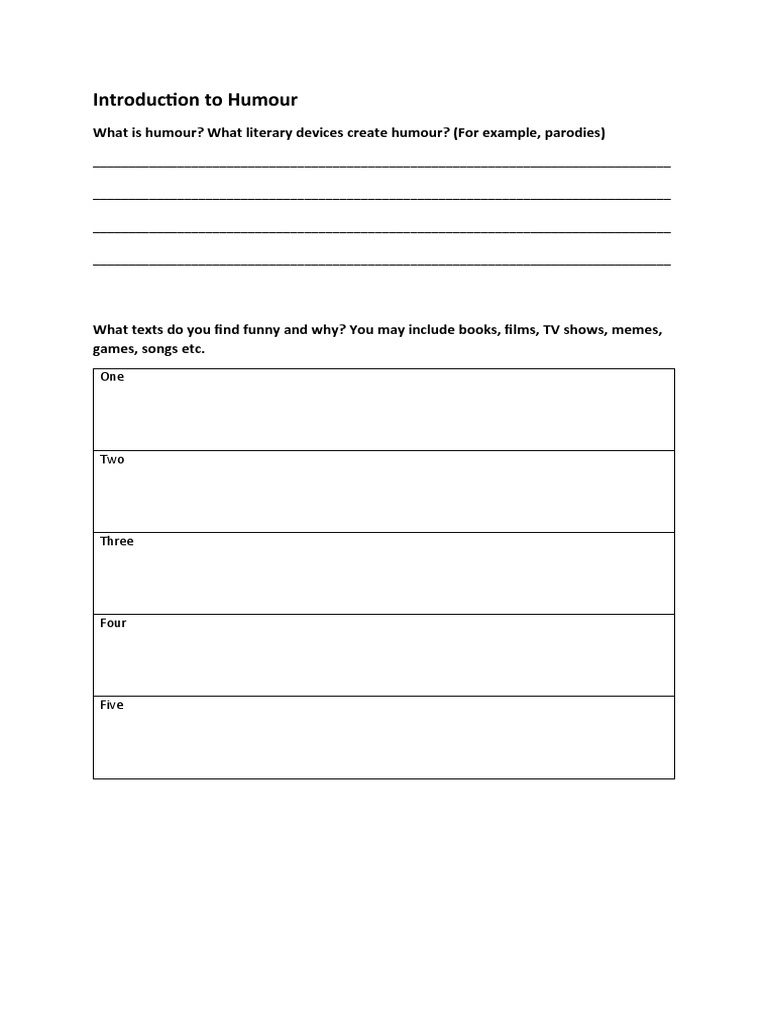 Introduction To Humour: What Is Humour? What Literary Devices Create ...