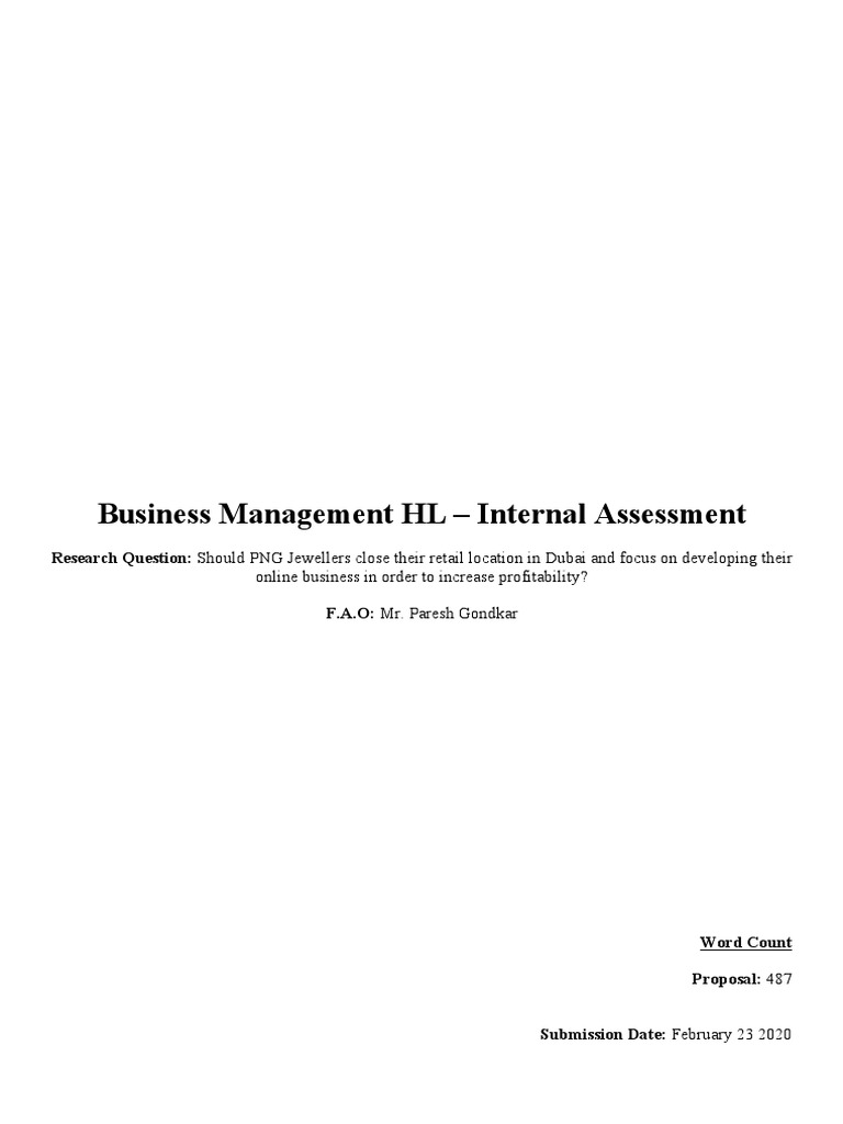 Sample 1 - Research Proposal | PDF | Retail | Gross Margin