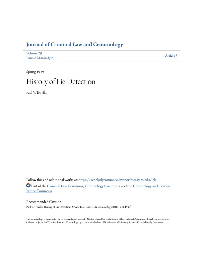 History of Lie Detection Techniques | PDF | Deception | Heart