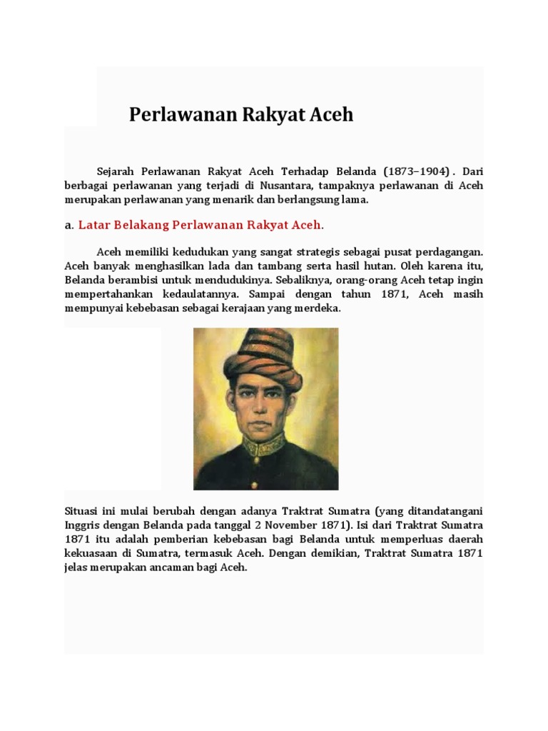 Sejarah Perlawanan Rakyat Aceh Terhadap Belanda | PDF