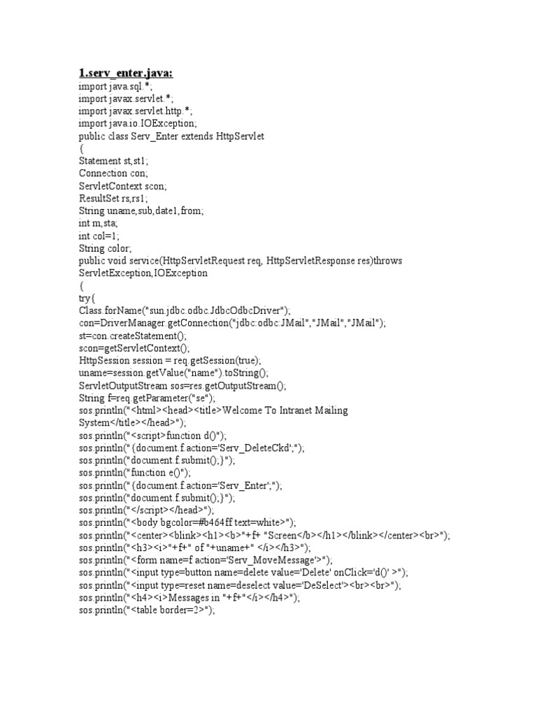 Coding | Download Free PDF | Java Platform | Java Servlet