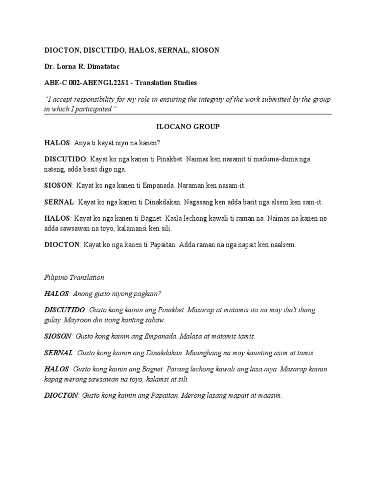 Ilocano Group | PDF