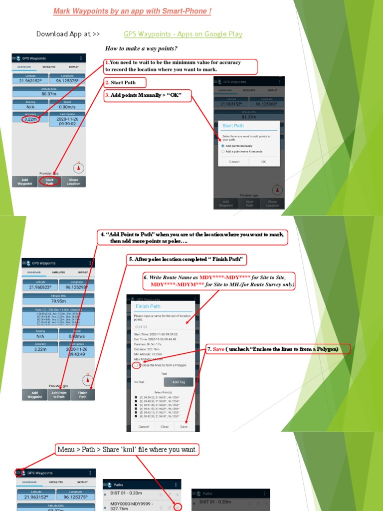 App at : Mark Waypoints by An App With Smart-Phone ! | PDF