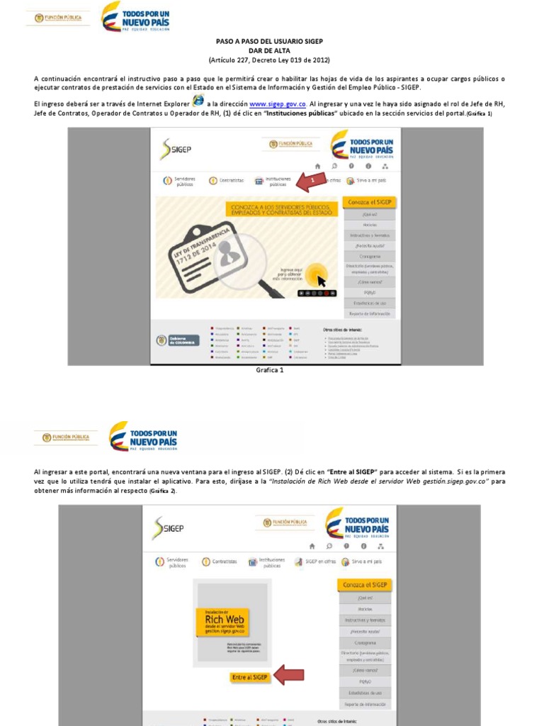 Guía para Registrarse en SIGEP II | PDF | Ventana (informática) | Internet