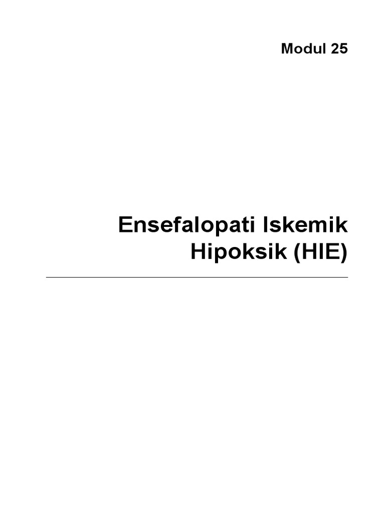 Ensefalopati Iskemik Hipoksik (HIE) : Modul 25 | PDF