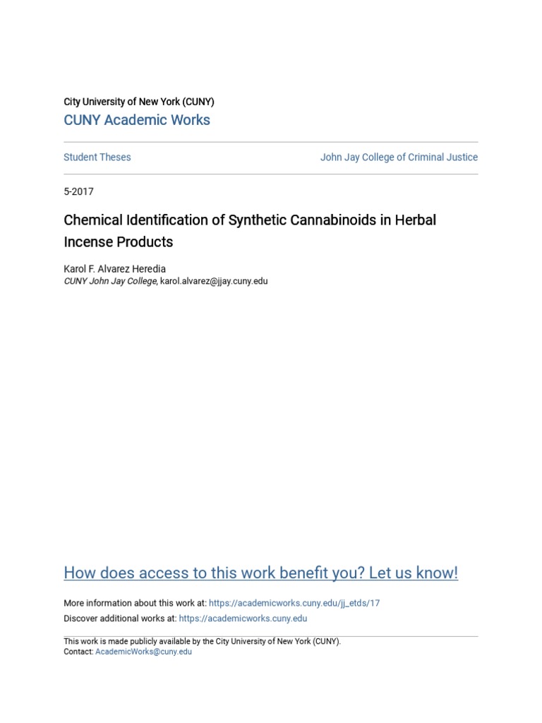 Chemical Identification of Synthetic Cannabinoids in Herbal Incen | Download Free PDF | Gas ...
