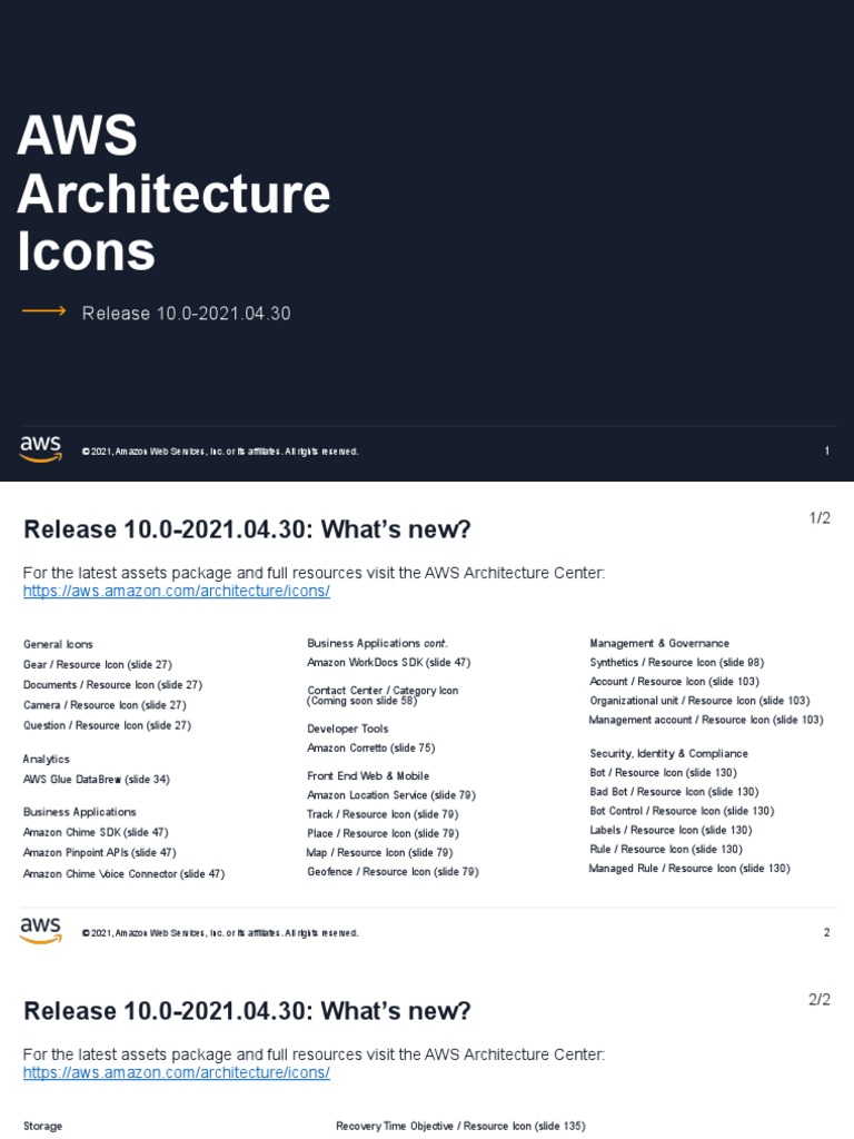 AWS Architecture Icons: Release 10.0-2021.04.30 | PDF | Amazon Web ...