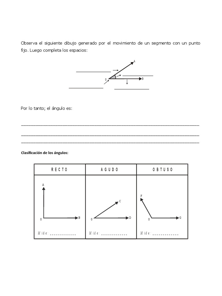 Actividades de ángulos para 3° primaria | PDF | Geometría | Espacio