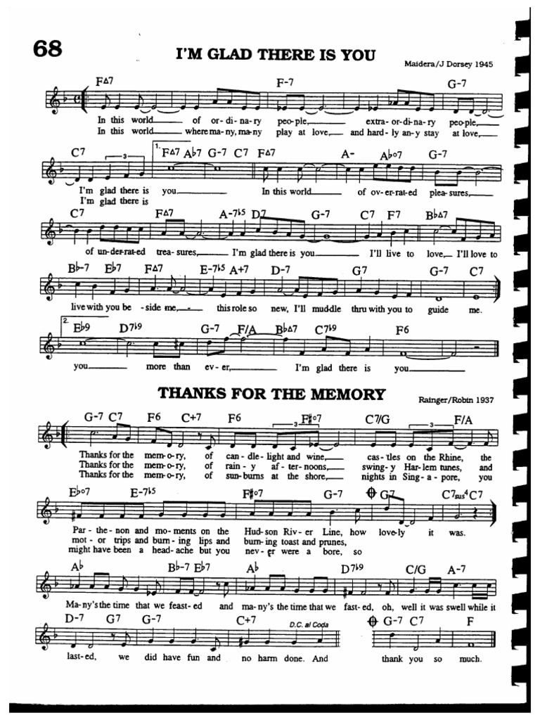 Thanks For The Memory - Lead Sheet | PDF