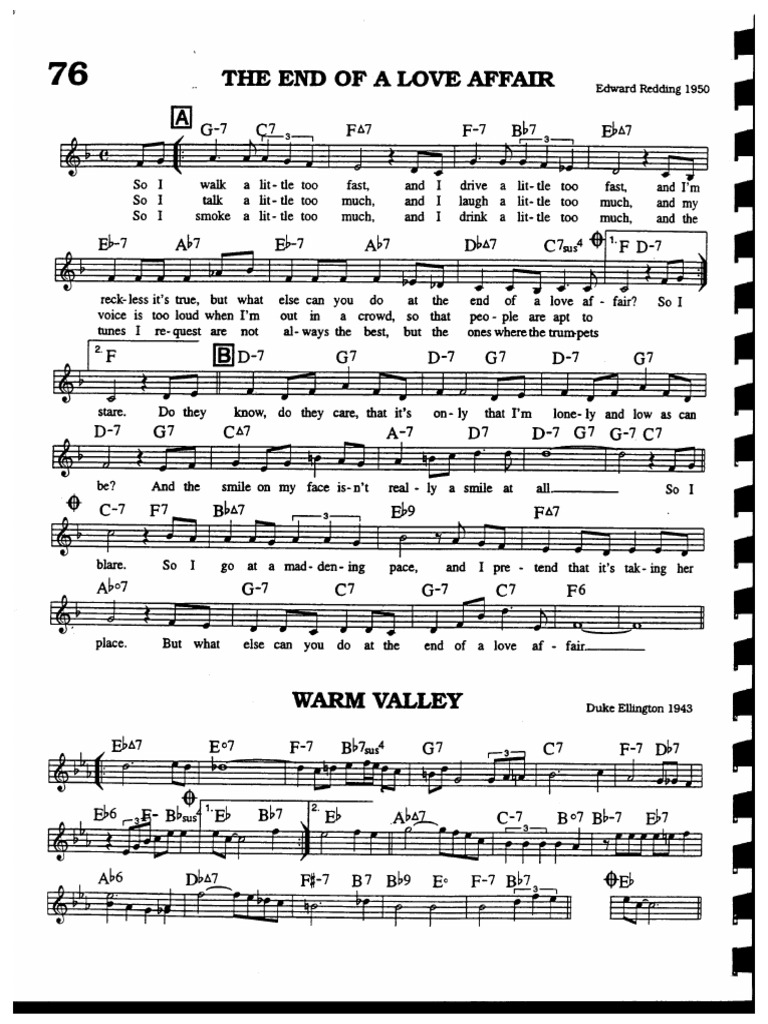 The End of A Love Affair - Lead Sheet | PDF