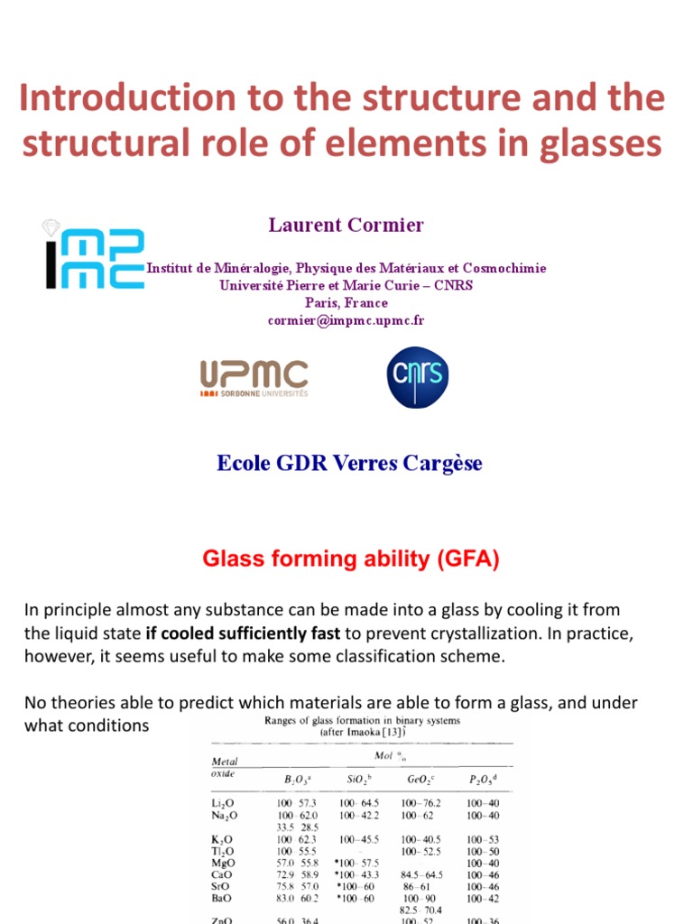 Introduction To The Structure and The Structural Role of Elements in ...