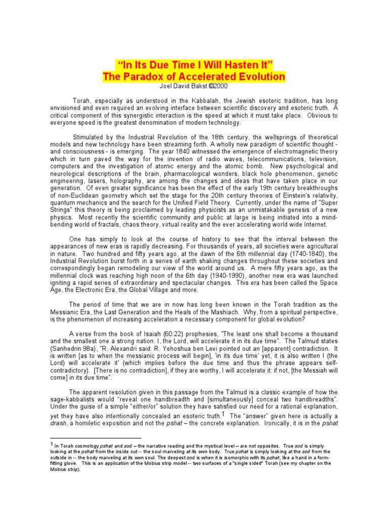 Paradox of Accelerated Evolution | PDF | Spirituality | Science