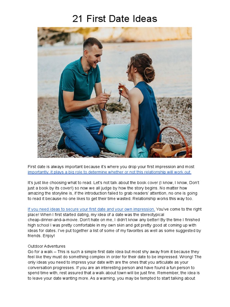 21 First Date Ideas | PDF