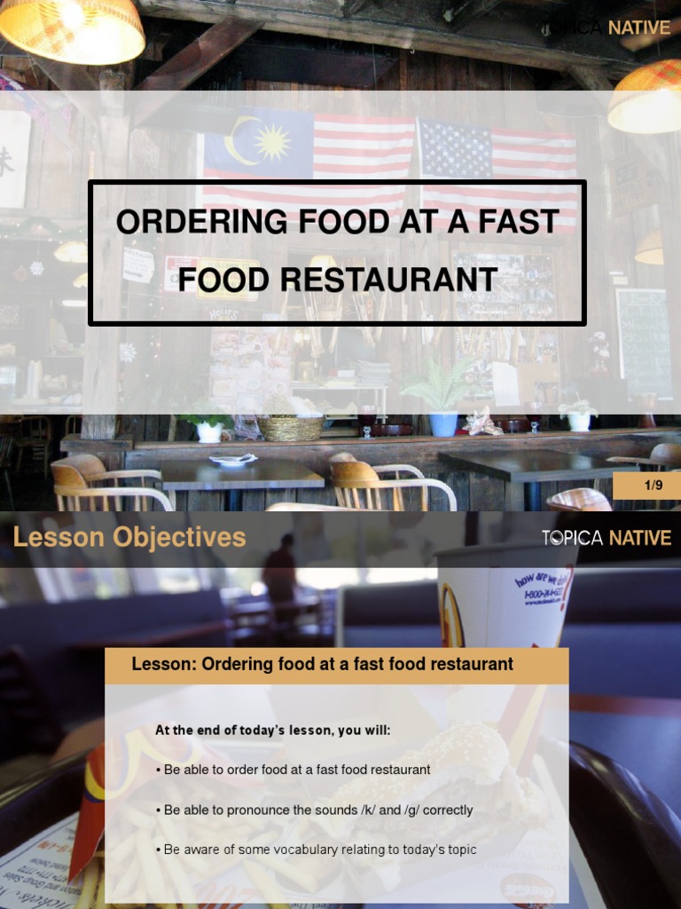 Fast Food Ordering Lesson Guide | PDF | Fast Food Restaurants | Foods
