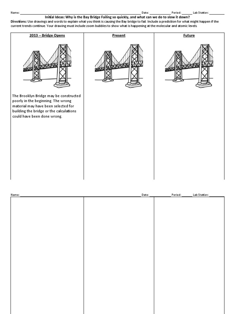 2-1 Bridge Initial Model Student Handout | PDF